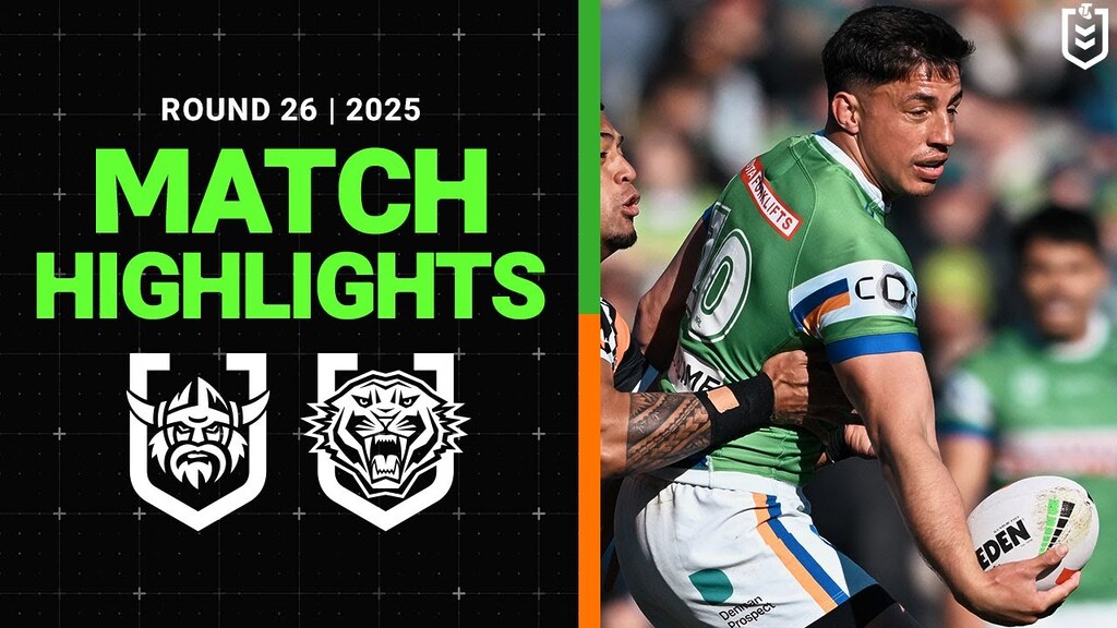 VIDEO: 2025 NRL Match Highlights | Raiders v Wests Tigers | Round 26 ...