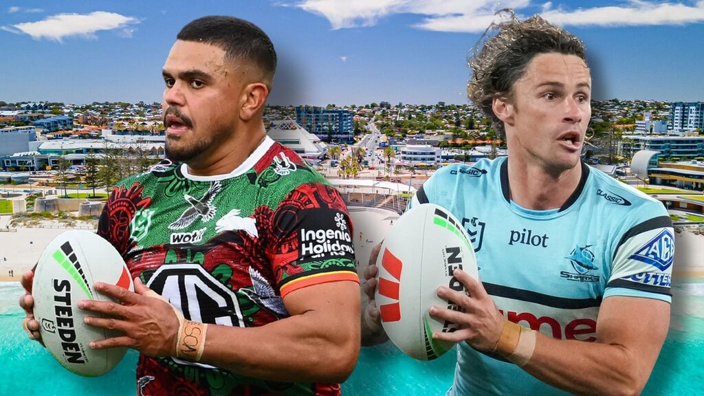 NRL draw sends Rabbitohs, Sharks to Perth in 2026 for double-header as ...