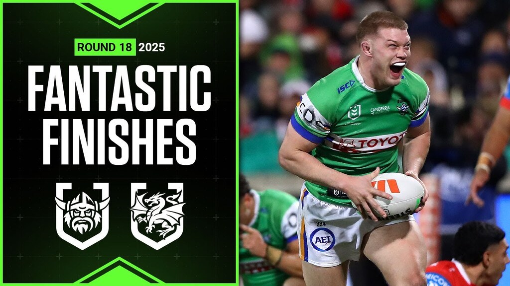 VIDEO: NRL Highlights | NRL Best finishes of 2025: Raiders v Dragons ...